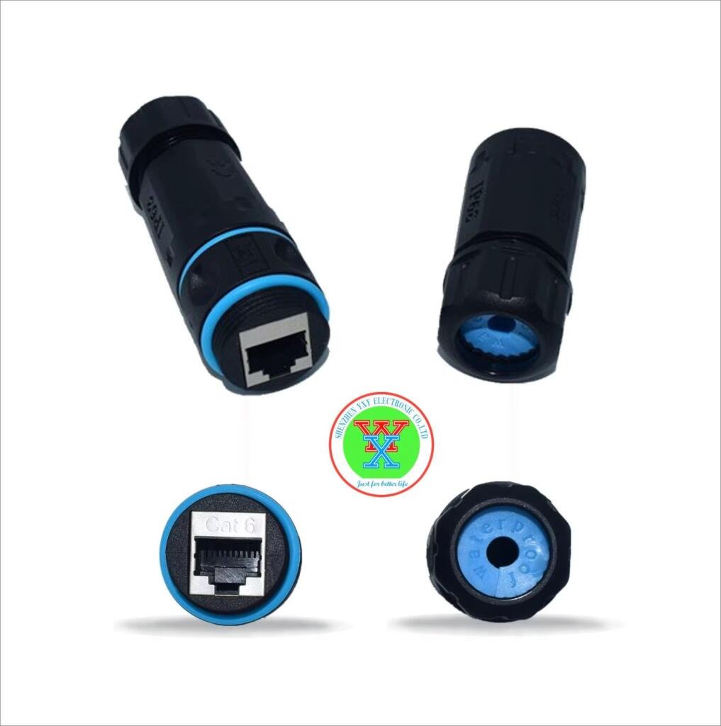 Outdoors IP68 Water Proof Cat6 Cable Join Connector Extender Gold ...